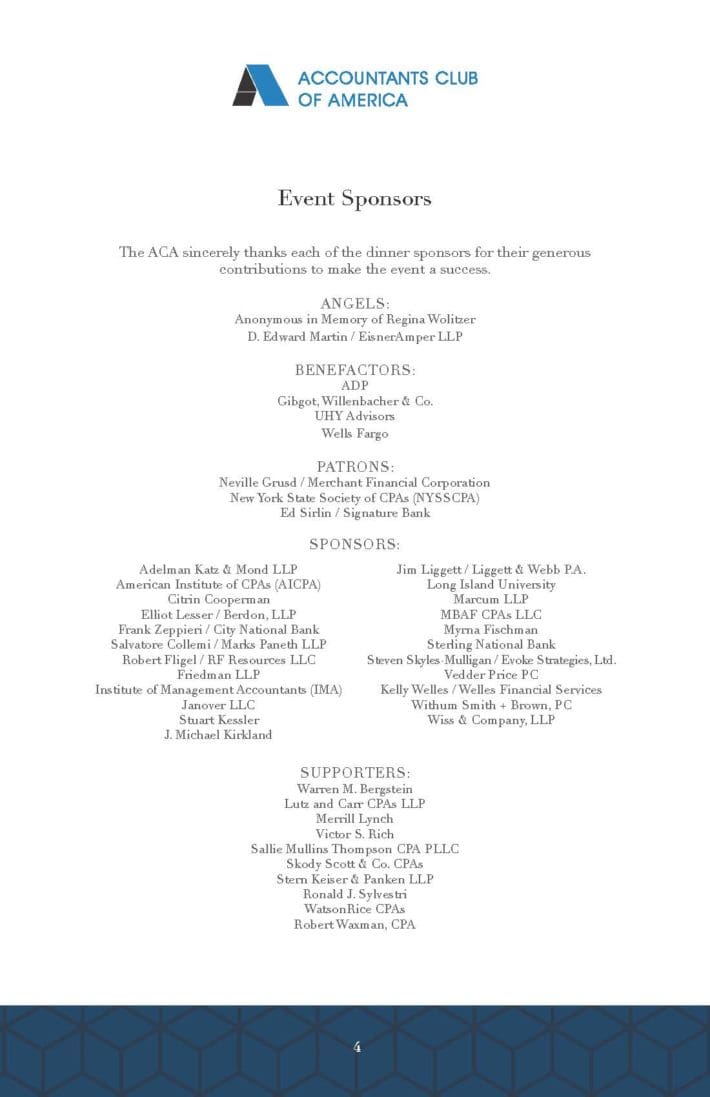 ACA Event Brochure-_Sponsors - Accountants Club of America